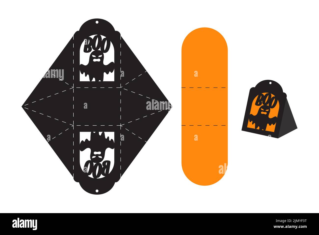 Happy Halloween treat box. Gift party favor box for sweets, candies ...