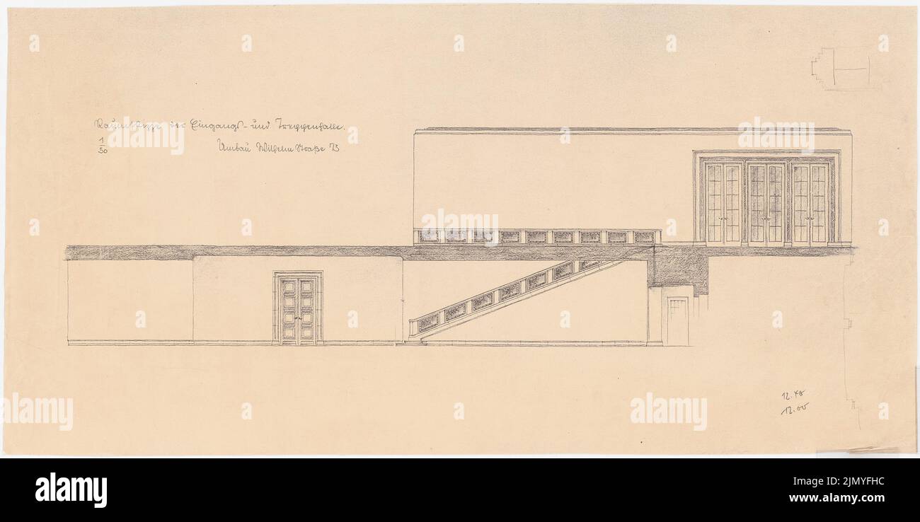 Raumskizze zur eingangs und treppenhalle 1 hi-res stock photography and ...