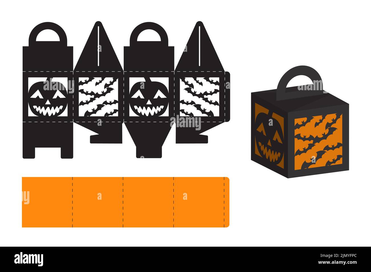 Happy Halloween treat box. Gift party favor box for sweets, candies ...
