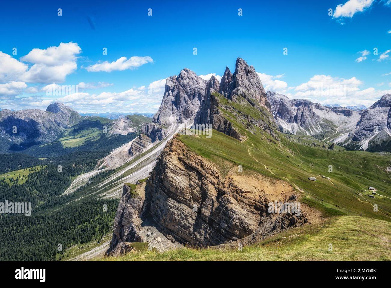 Seceda mountain peak Stock Photo - Alamy