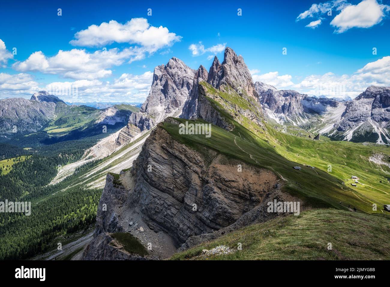 Seceda mountain peak Stock Photo - Alamy