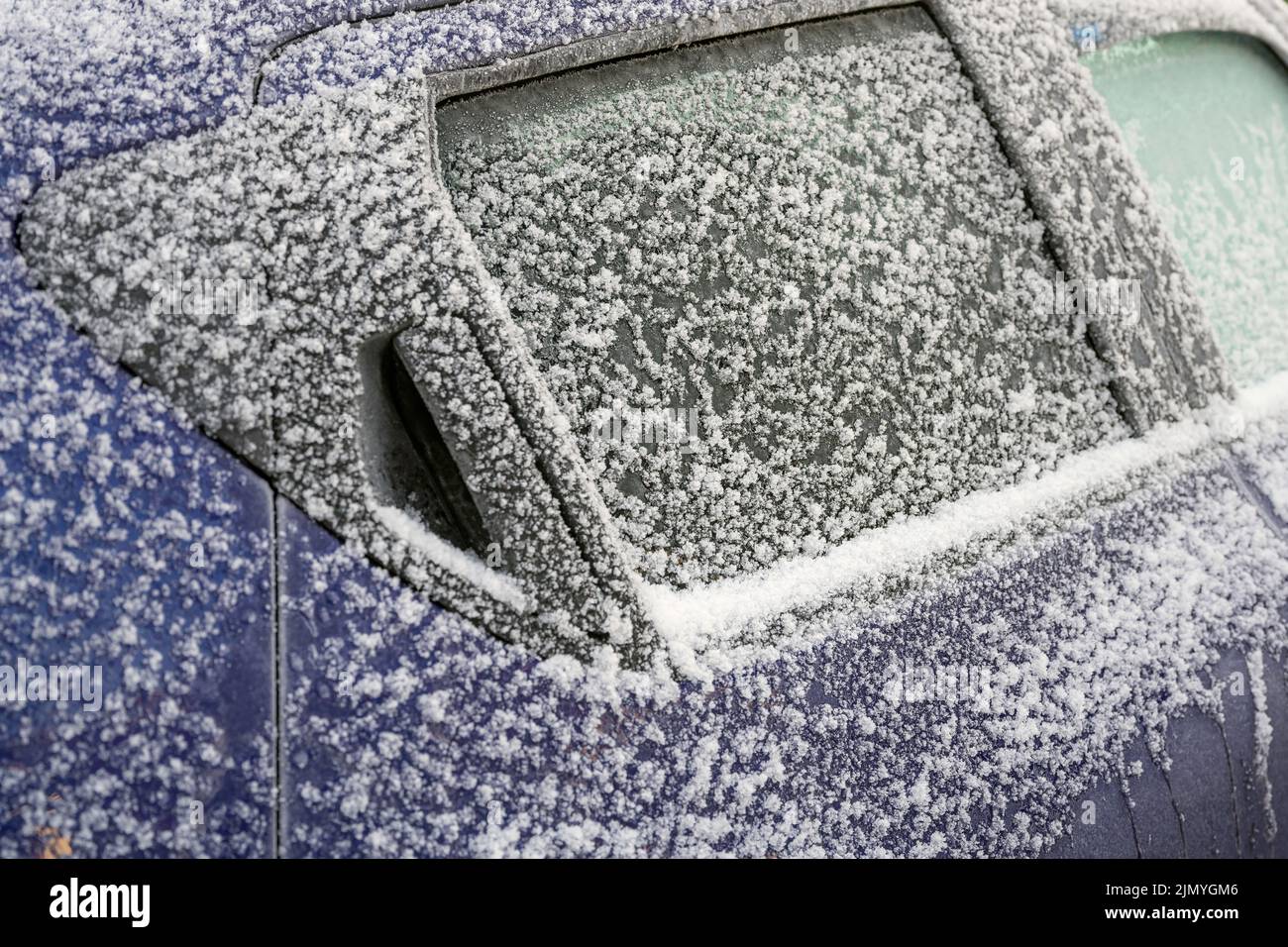 Iced on car body Stock Photo - Alamy
