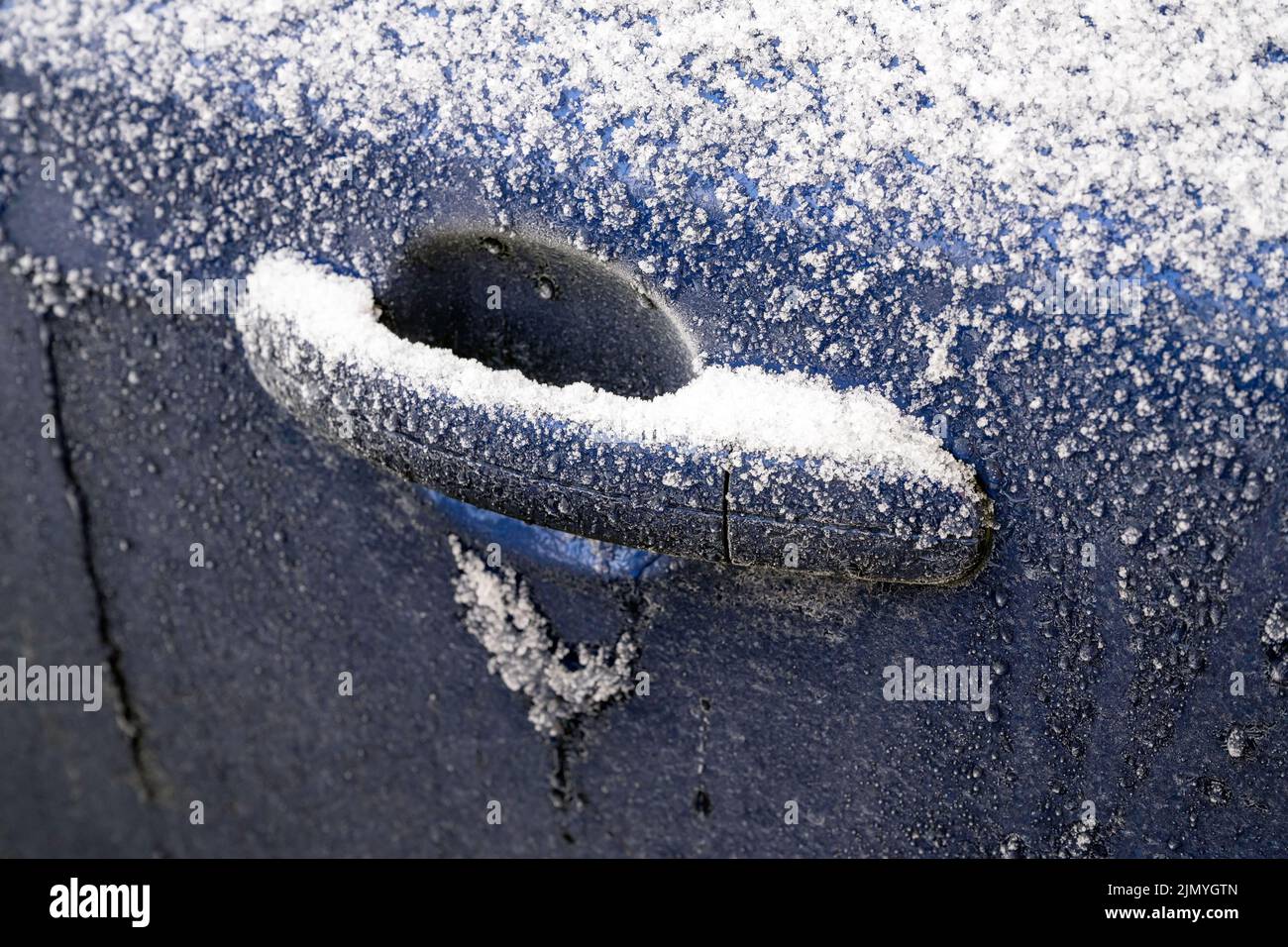 Iced on car body Stock Photo - Alamy
