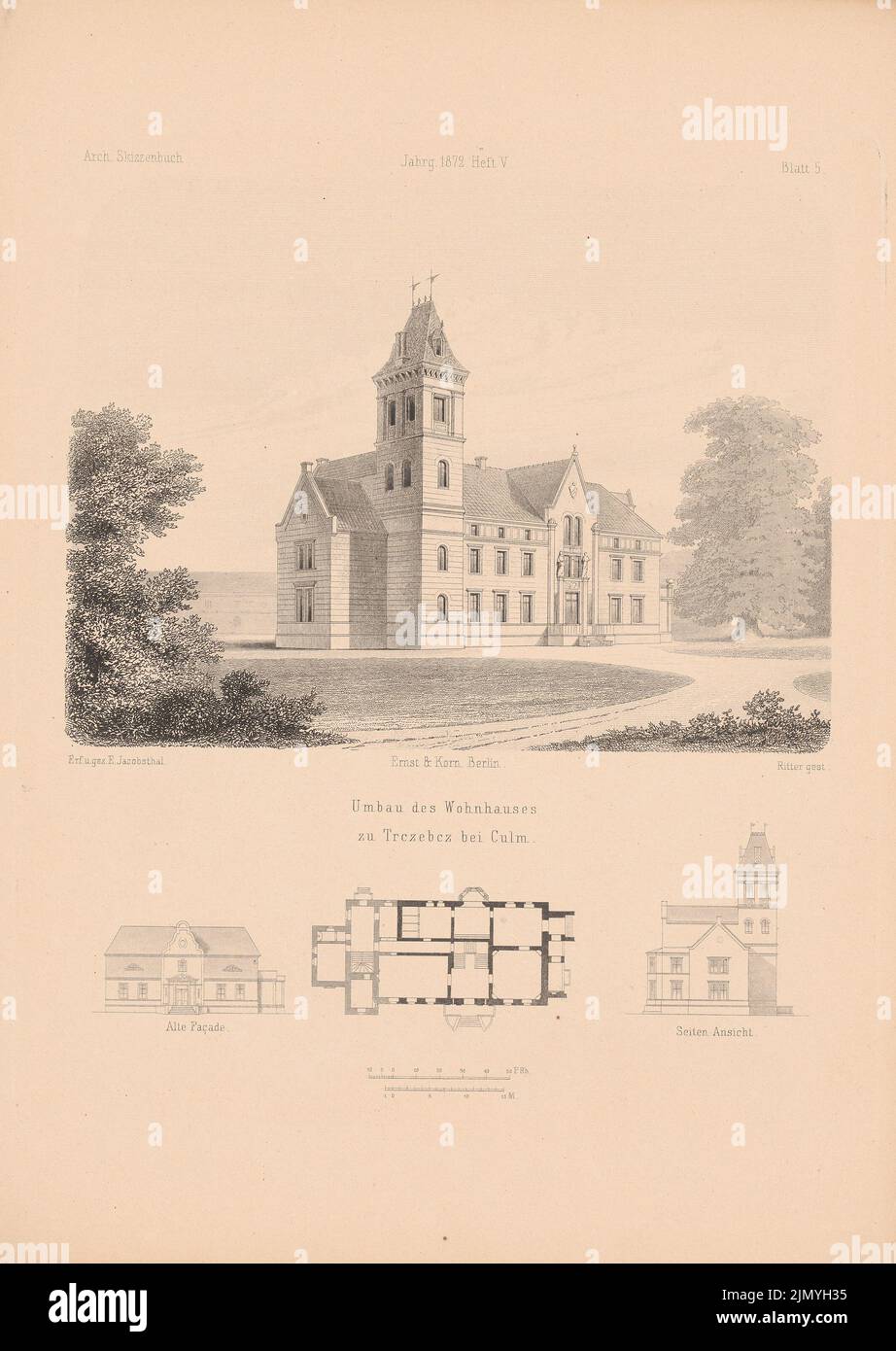 Jacobsthal johann eduard 1839 1902 umbau des wohnhauses hi-res stock ...