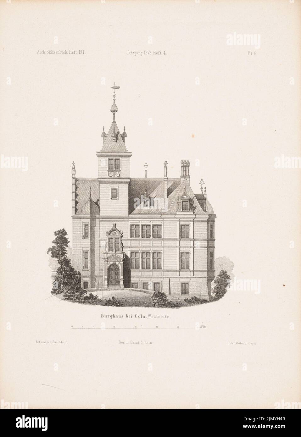 Raschdorff Julius (1823-1914), Burghaus, Cologne. (From: Architectural ...