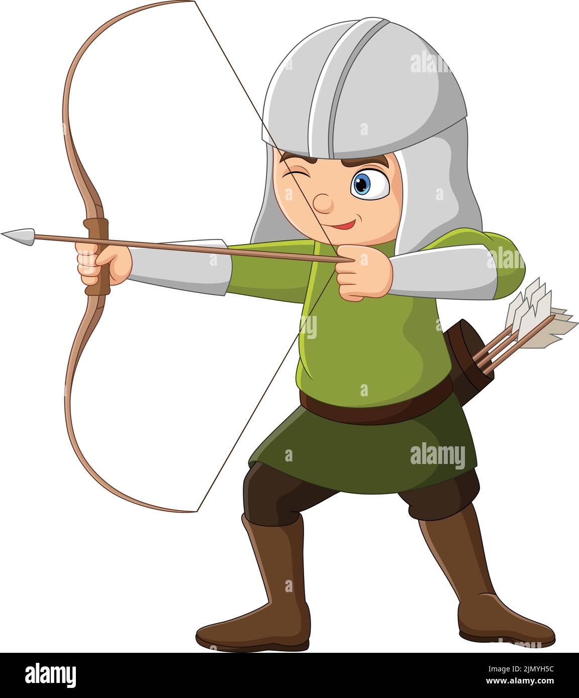 Cartoon knight archer with arrow and bow Stock Vector Image & Art - Alamy