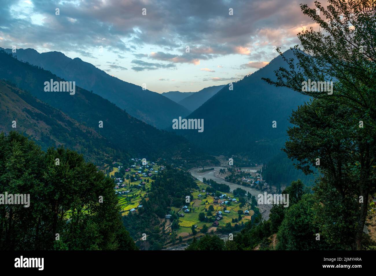 beautiful landscapes photography with green mountains and zigzag river ...