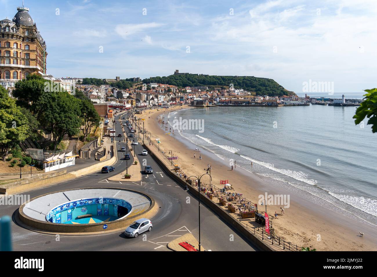 SCARBOROUGH, NORTH YORKSHIRE, UK - JULY 18: View of the sea front in ...