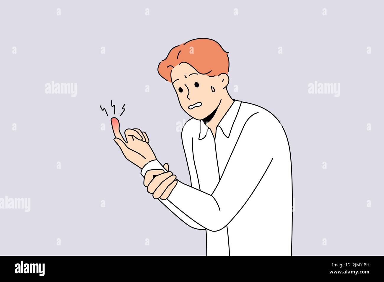 Man sore finger Stock Vector Images - Alamy