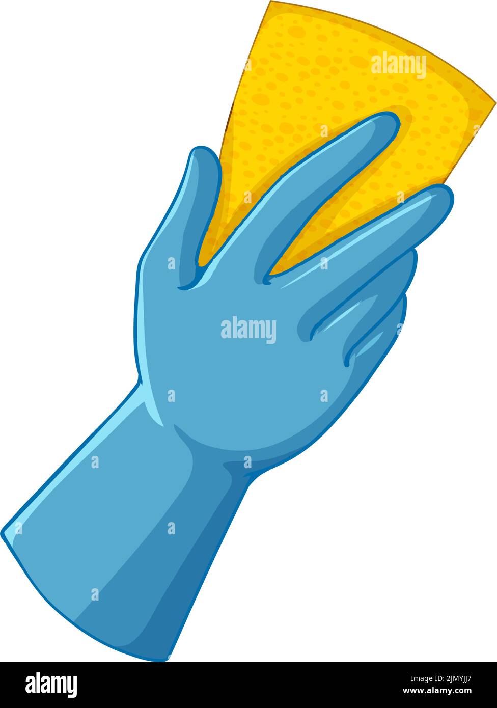 Human hand wearing glove holding sponge for cleaning illustration Stock ...
