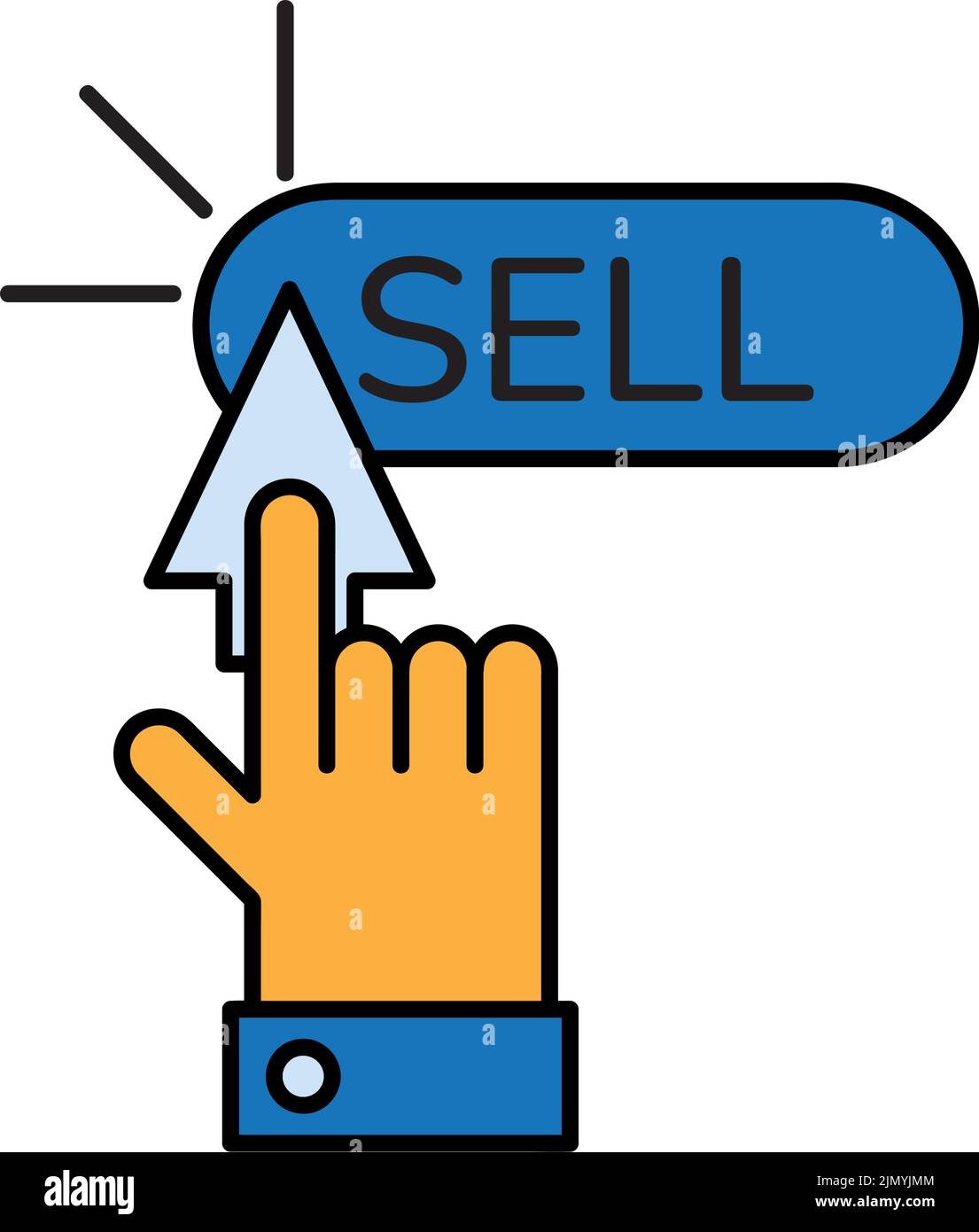 hand pushing sell button icon Stock Vector Image & Art - Alamy