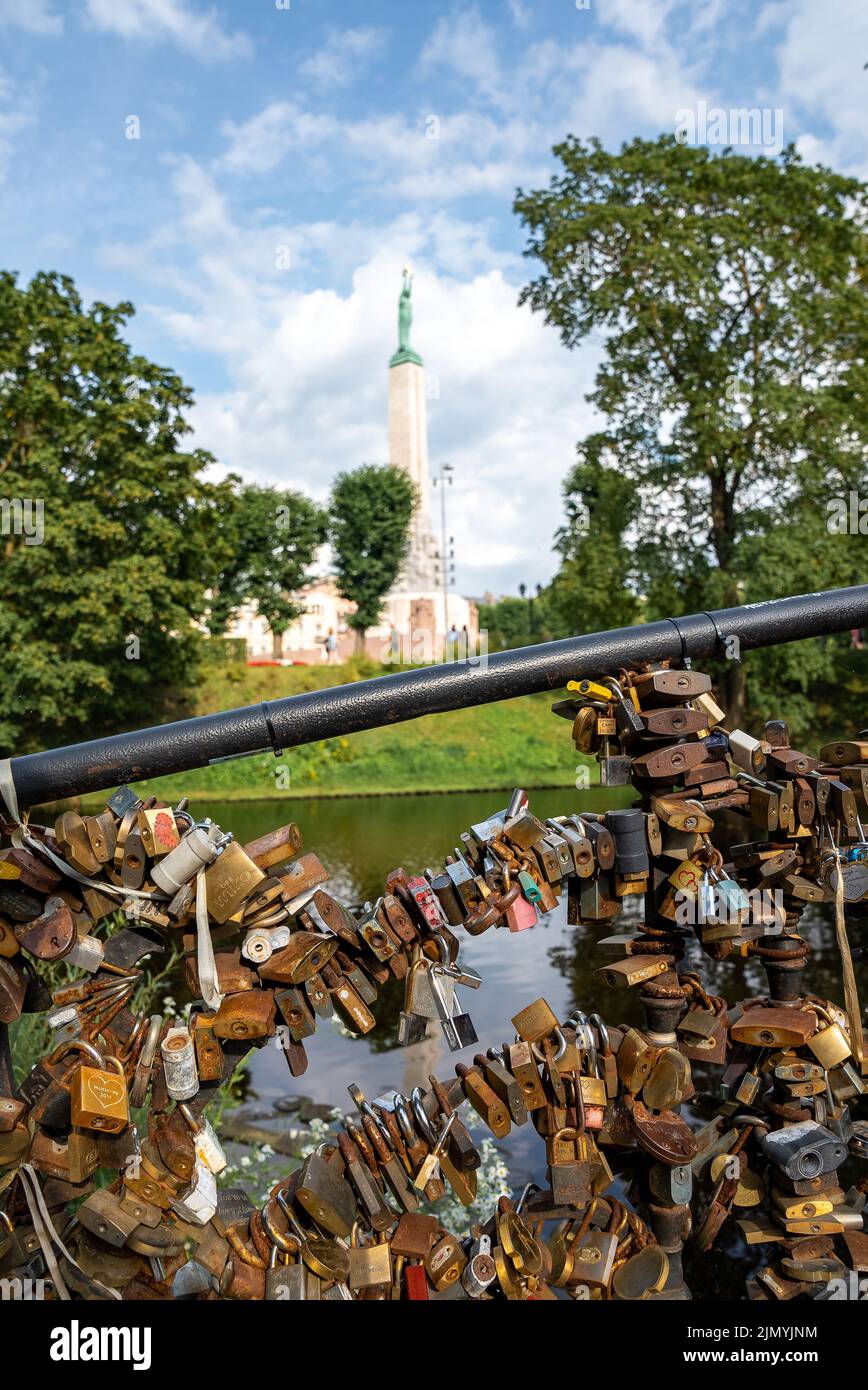 The Freedom Monument in Riga, Latvia Stock Photo - Alamy