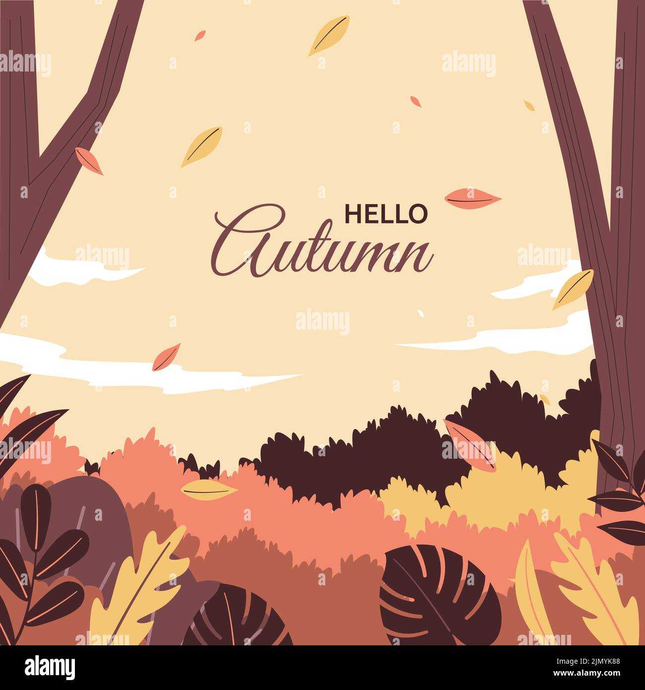 Fallen Leaf Beautiful Fall Autumn Nature Background Stock Vector Image ...