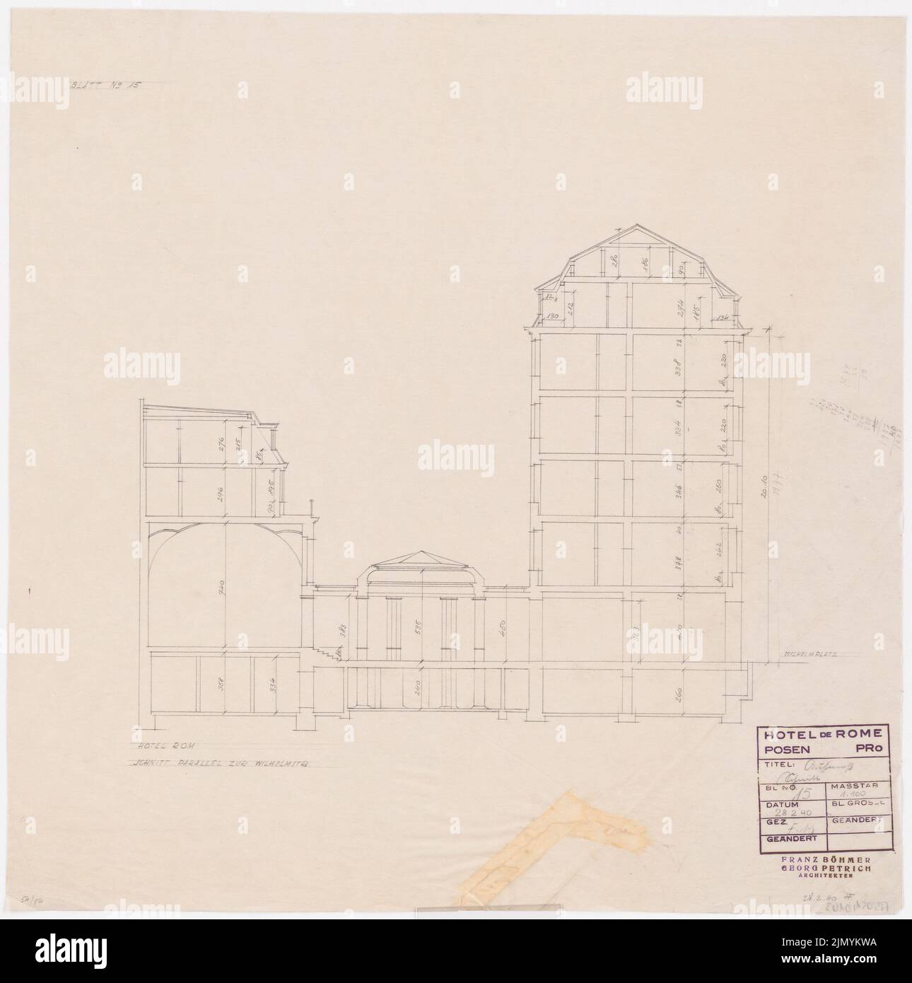 Historic hotel blueprint hi-res stock photography and images - Alamy