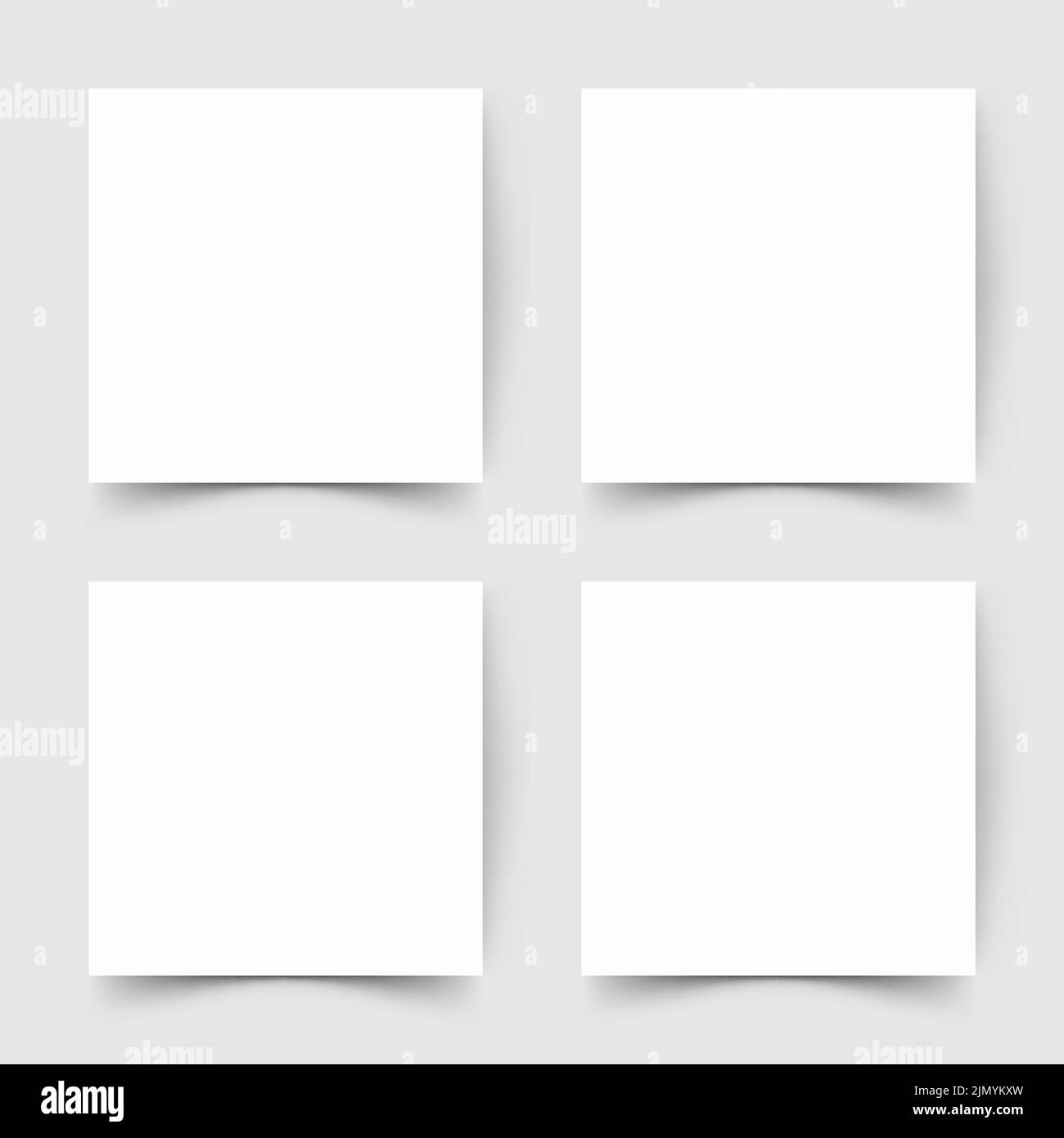 Square web banners with shadow set. White paper card template ...