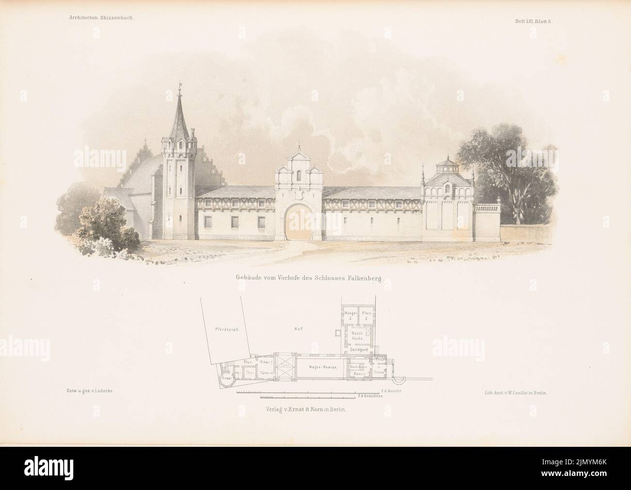 Lüdecke Carl Johann Bogislaw (1826-1894), Schloss, Falkenberg. (From ...