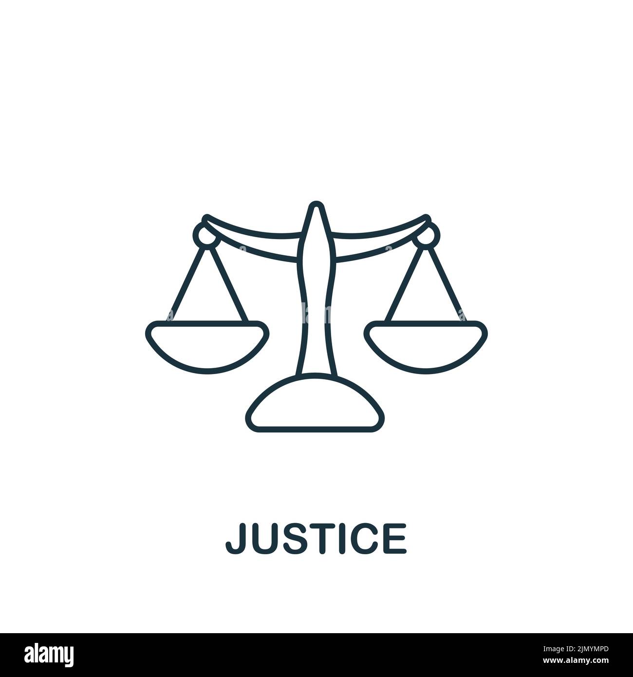 Justice icon. Monochrome simple icon for templates, web design and ...