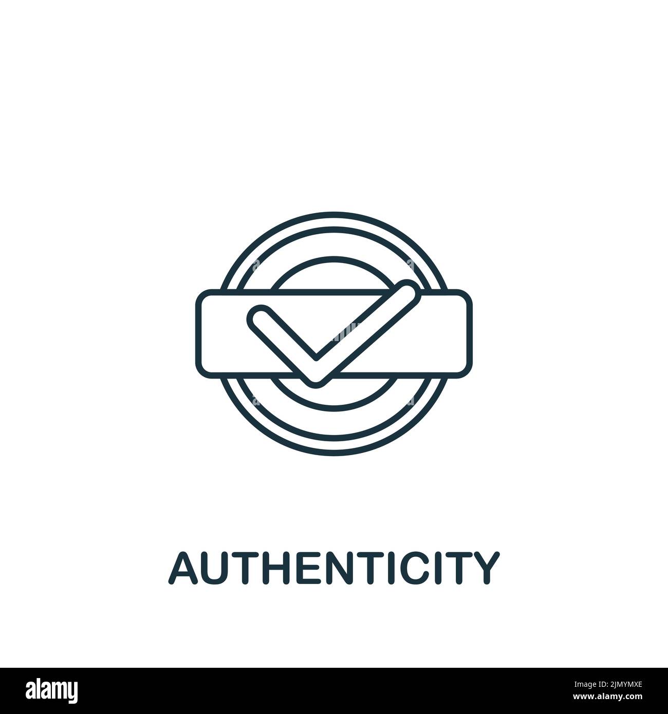 Authnticity icon. Monochrome simple icon for templates, web design and ...