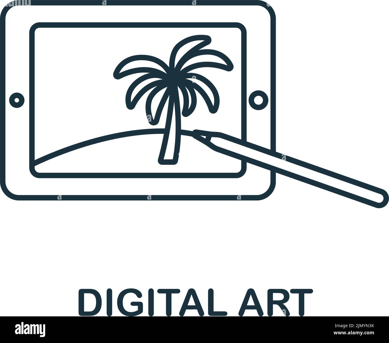 Digital Art icon. Monochrome simple icon for templates, web design and ...