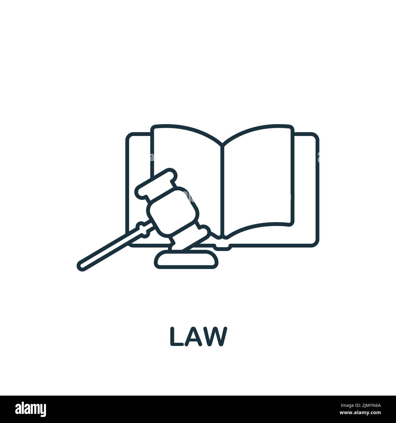 Law icon. Monochrome simple line Crime icon for templates, web design ...