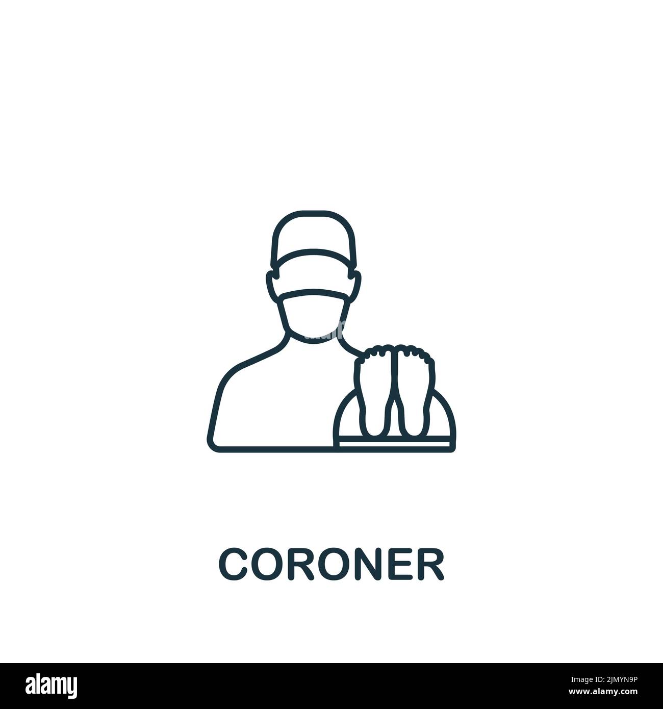 Coroner icon. Monochrome simple line Crime icon for templates, web ...
