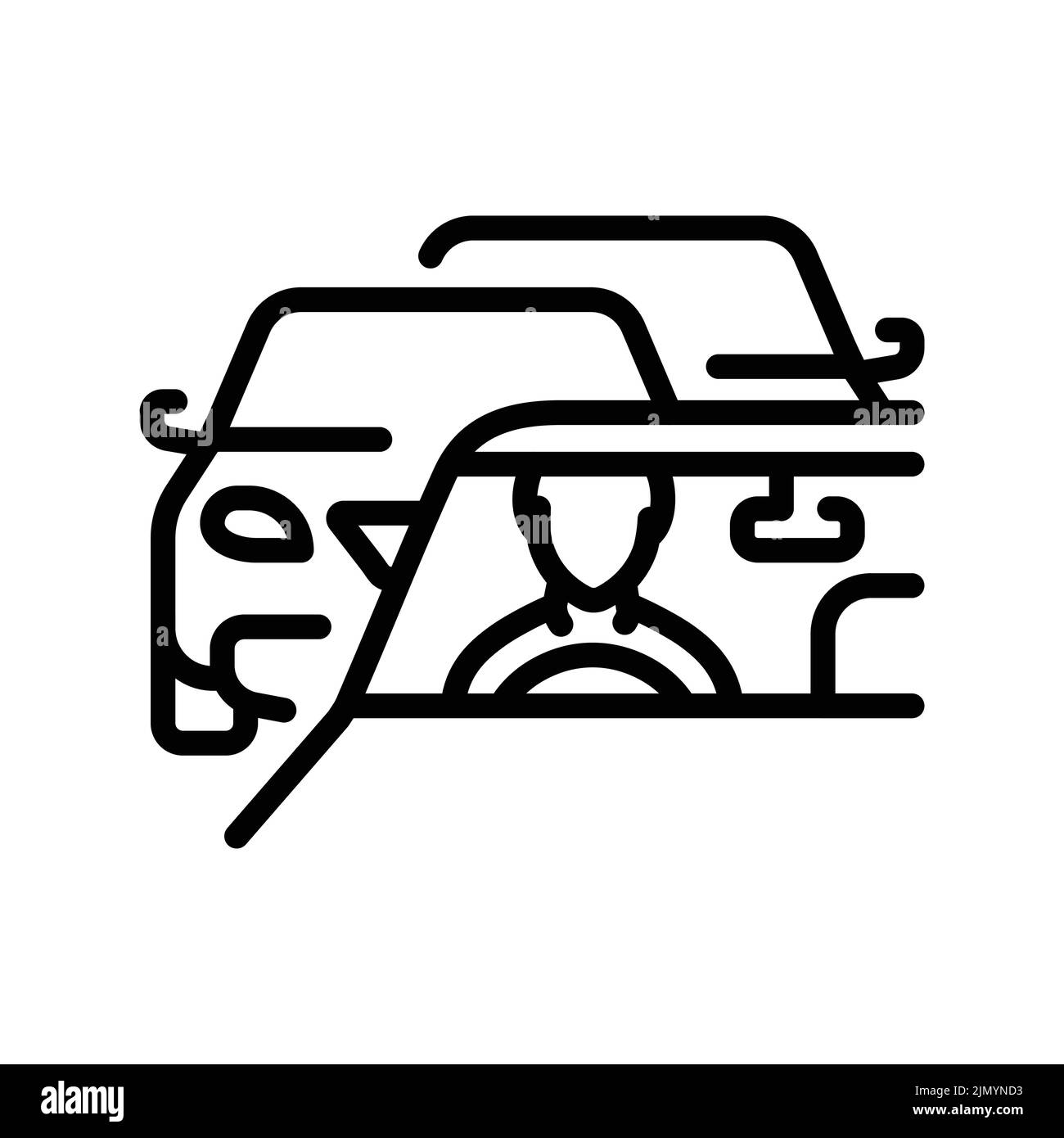 Driving black line icon. Routine. Pictogram for web page Stock Vector ...
