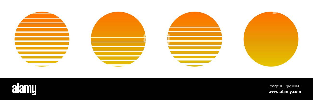 Retro sunset icon set. Simple design Stock Vector Image & Art - Alamy