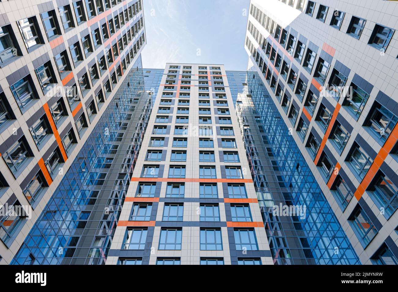 Photo of a residential high-rise building on a summer day Stock Photo ...