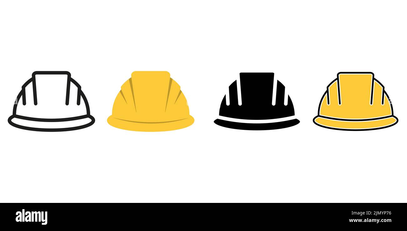 Construction Helmet icon set. Vector illustration isolated on white ...