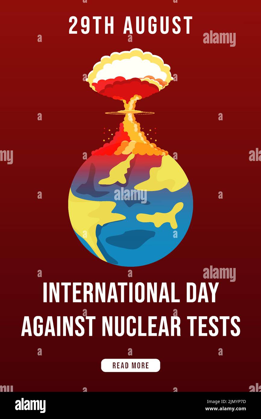 vertical banner international day against nuclear test with the nuclear ...