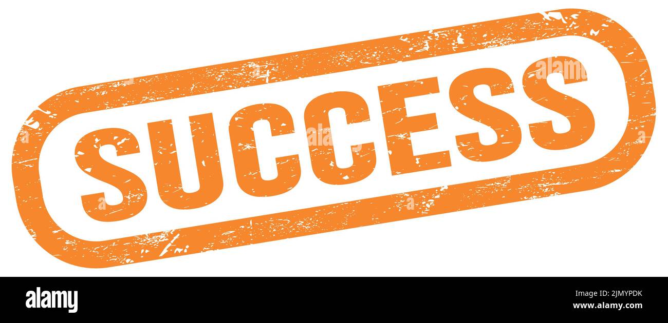 SUCCESS, text on orange rectangle stamp sign Stock Photo - Alamy