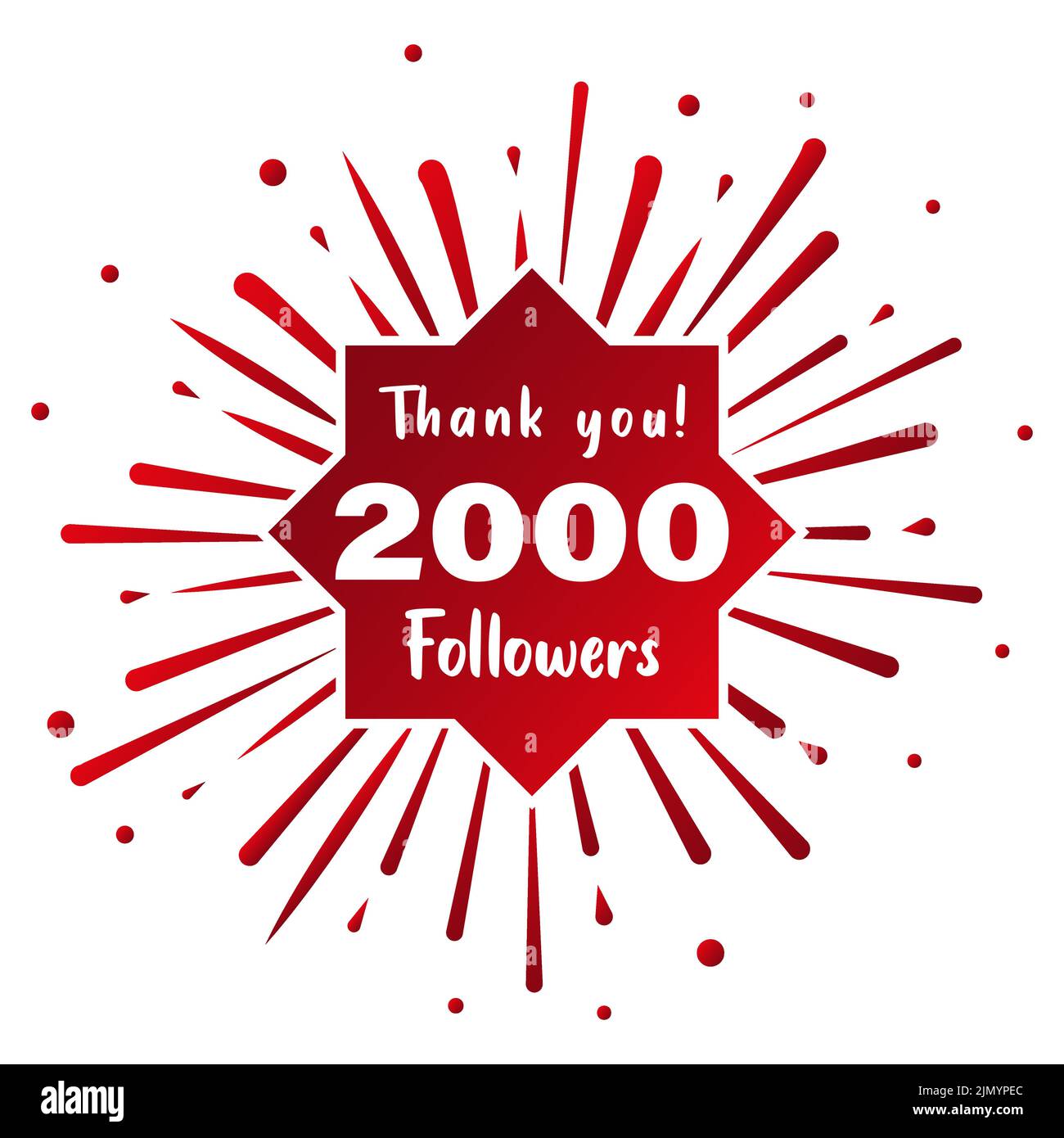 Thank you 2000 followers. Social media concept. 2k followers ...