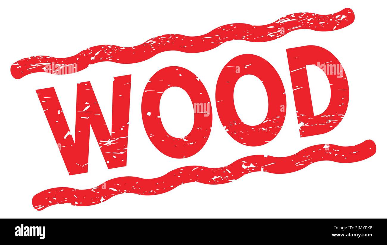 WOOD text written on red lines stamp sign Stock Photo - Alamy