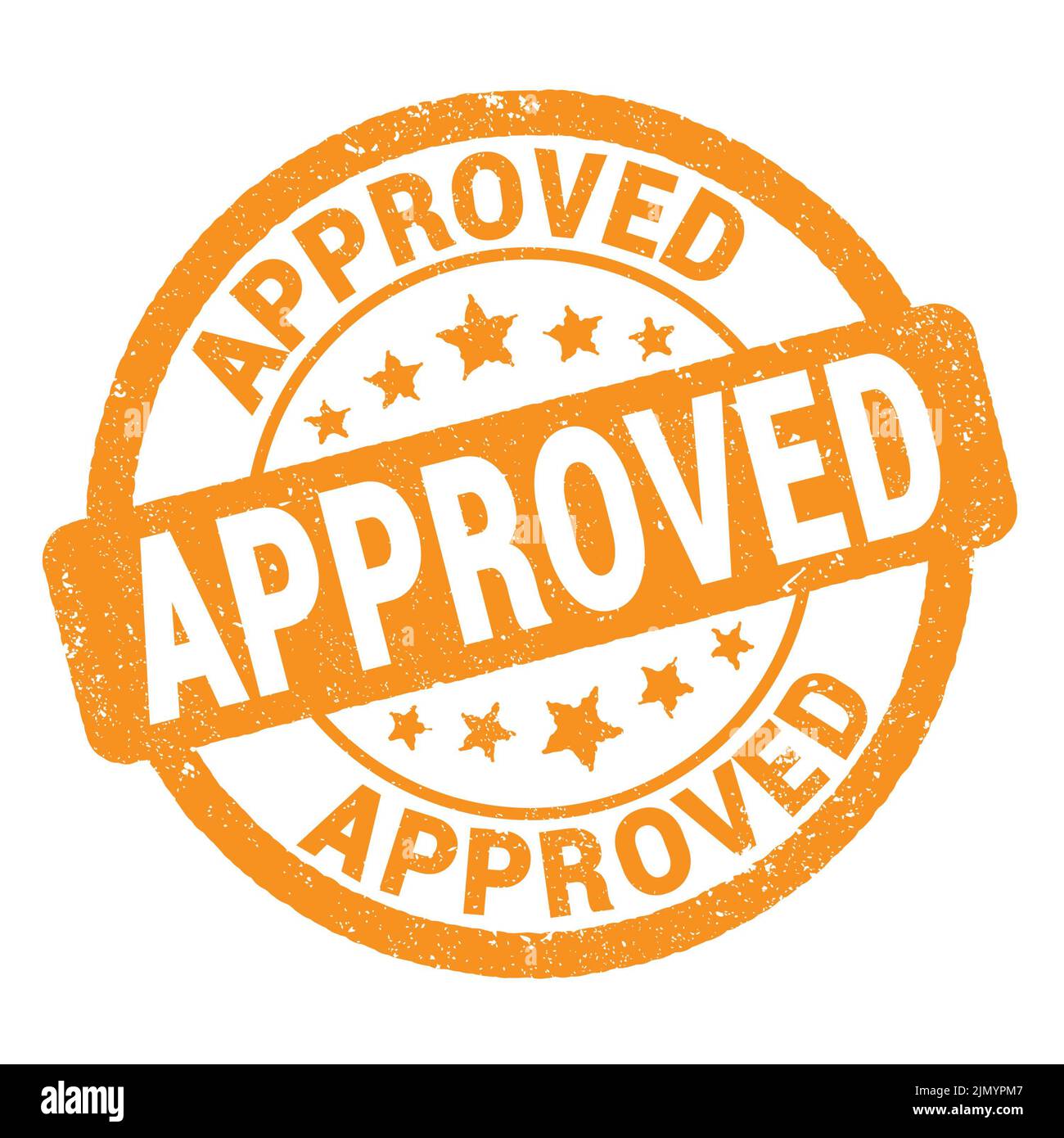 APPROVED text written on orange grungy stamp sign Stock Photo - Alamy
