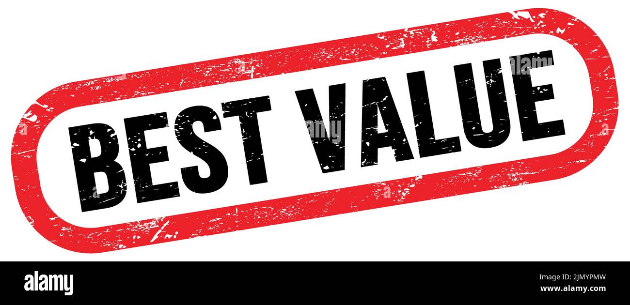 BEST VALUE, text on red-black rectangle stamp sign Stock Photo - Alamy