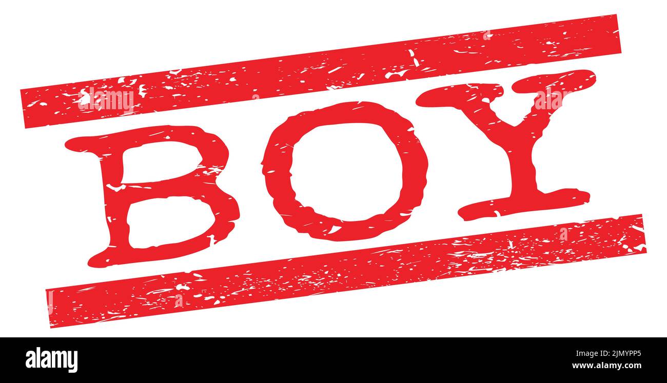 BOY text written on red grungy lines stamp sign Stock Photo - Alamy