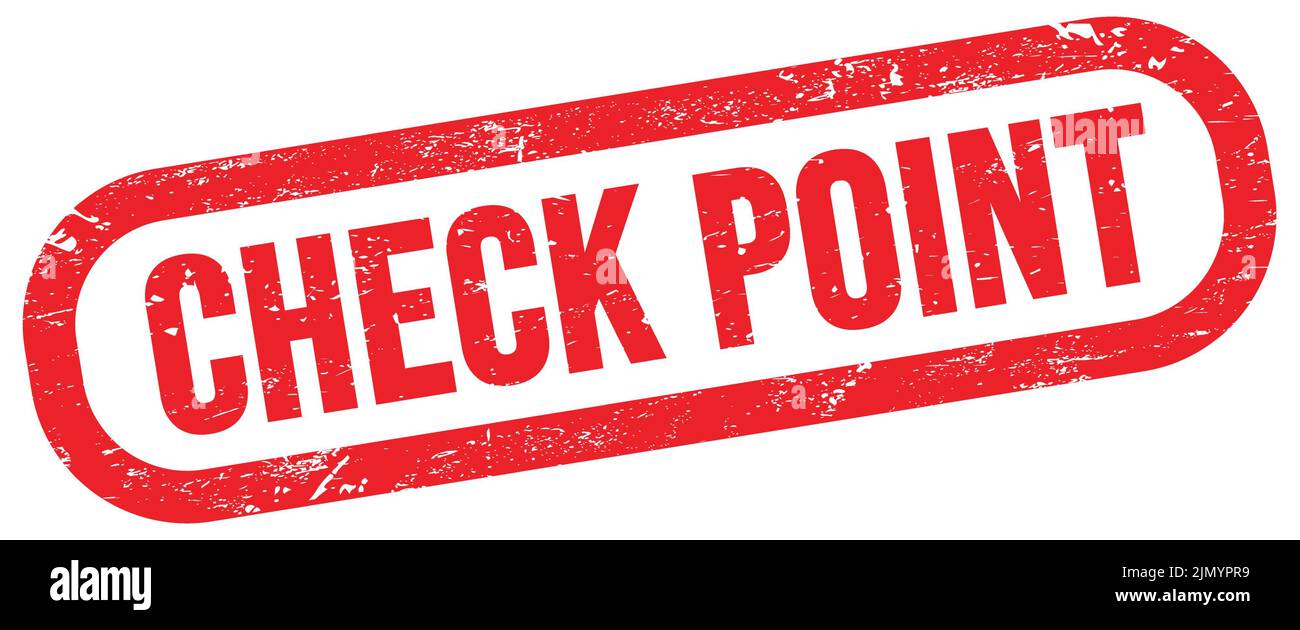 CHECK POINT, text on red rectangle stamp sign Stock Photo - Alamy