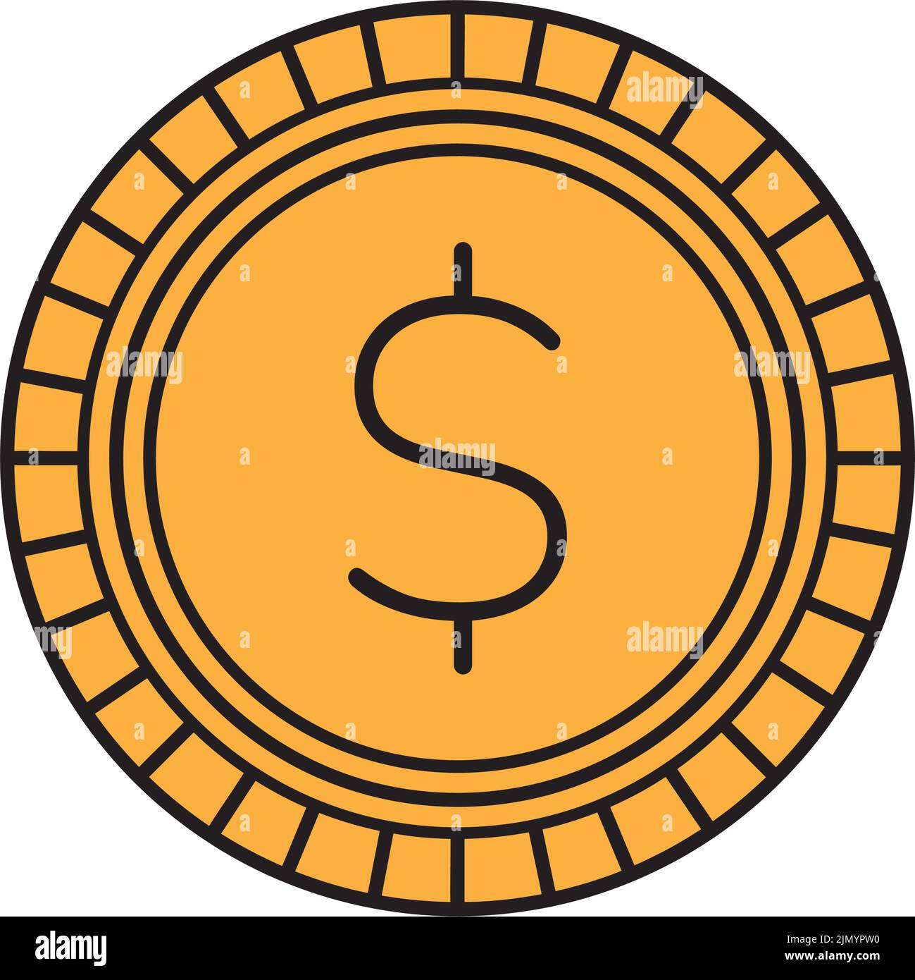 coin money dollar golden icon Stock Vector Image & Art - Alamy