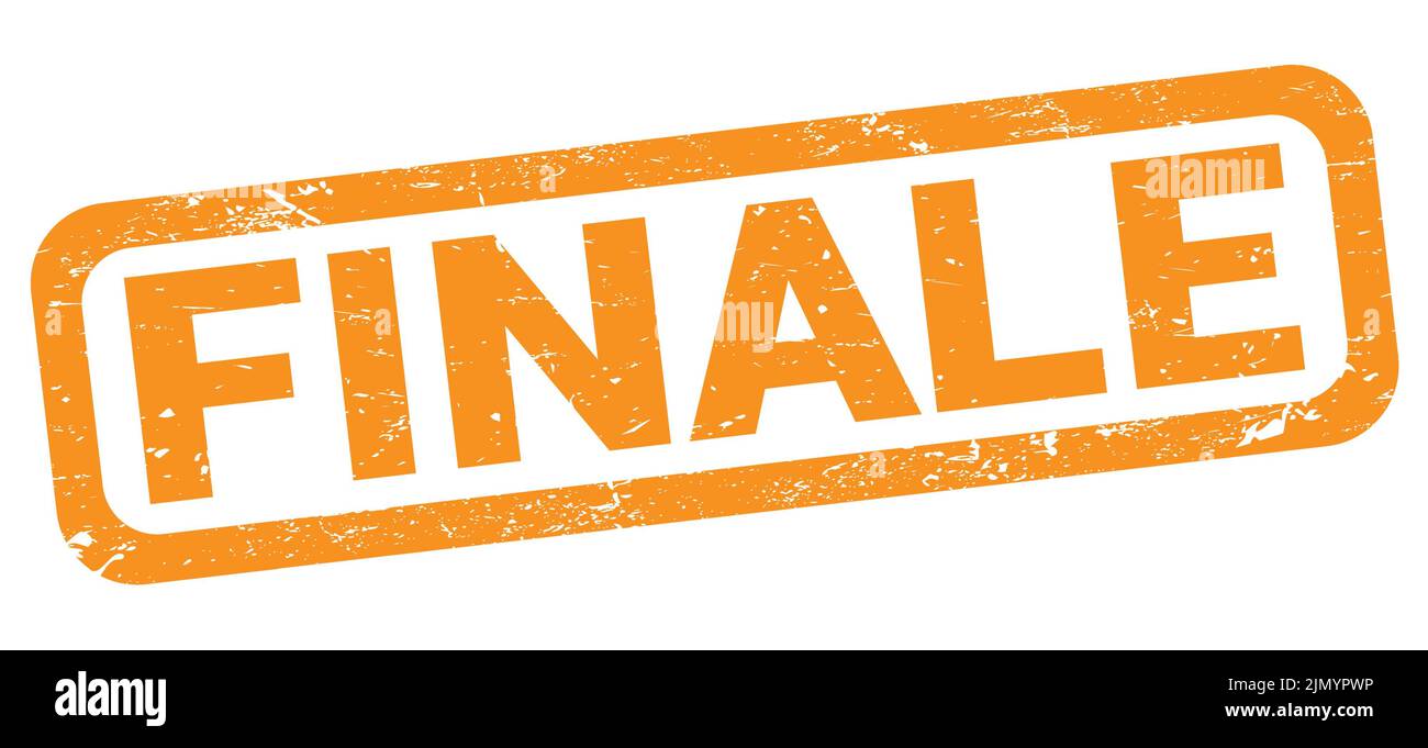 FINALE text written on orange rectangle stamp sign Stock Photo - Alamy