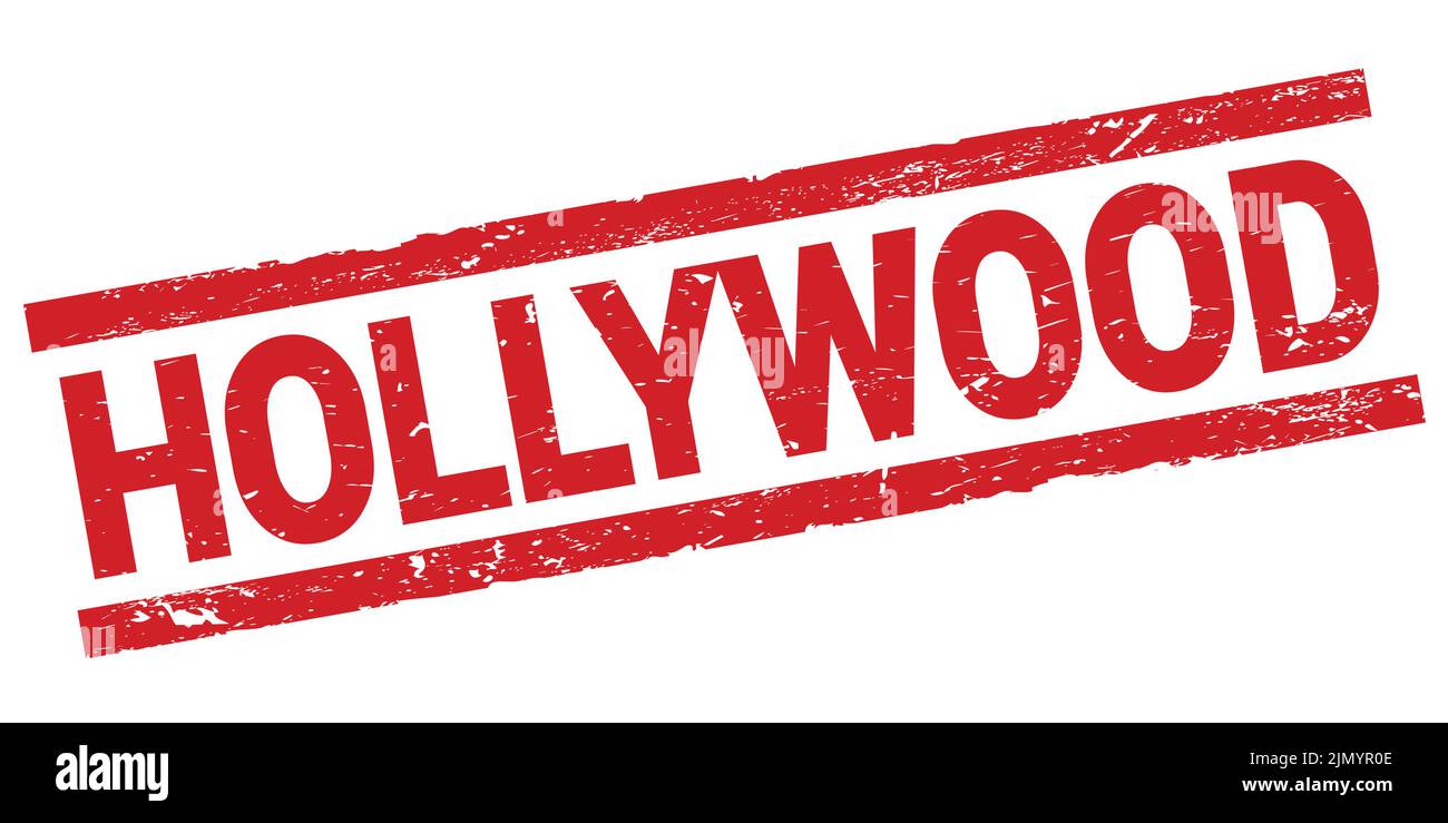 HOLLYWOOD text written on red rectangle stamp sign Stock Photo - Alamy