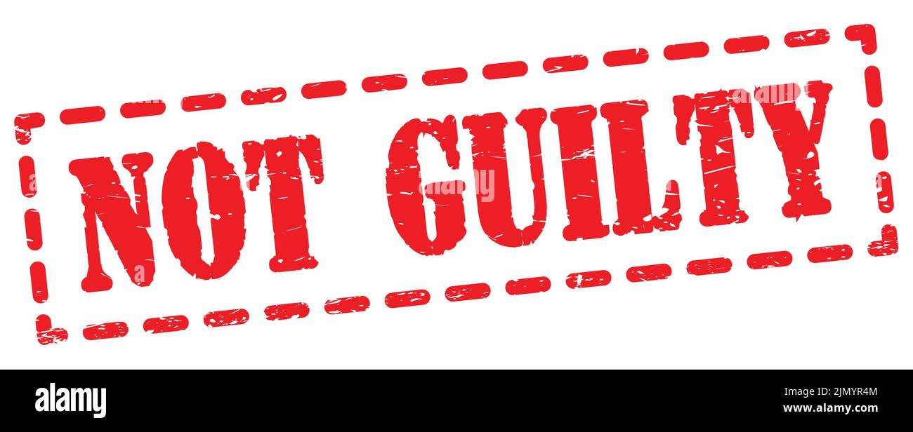 NOT GUILTY text written on red dash stamp sign Stock Photo - Alamy