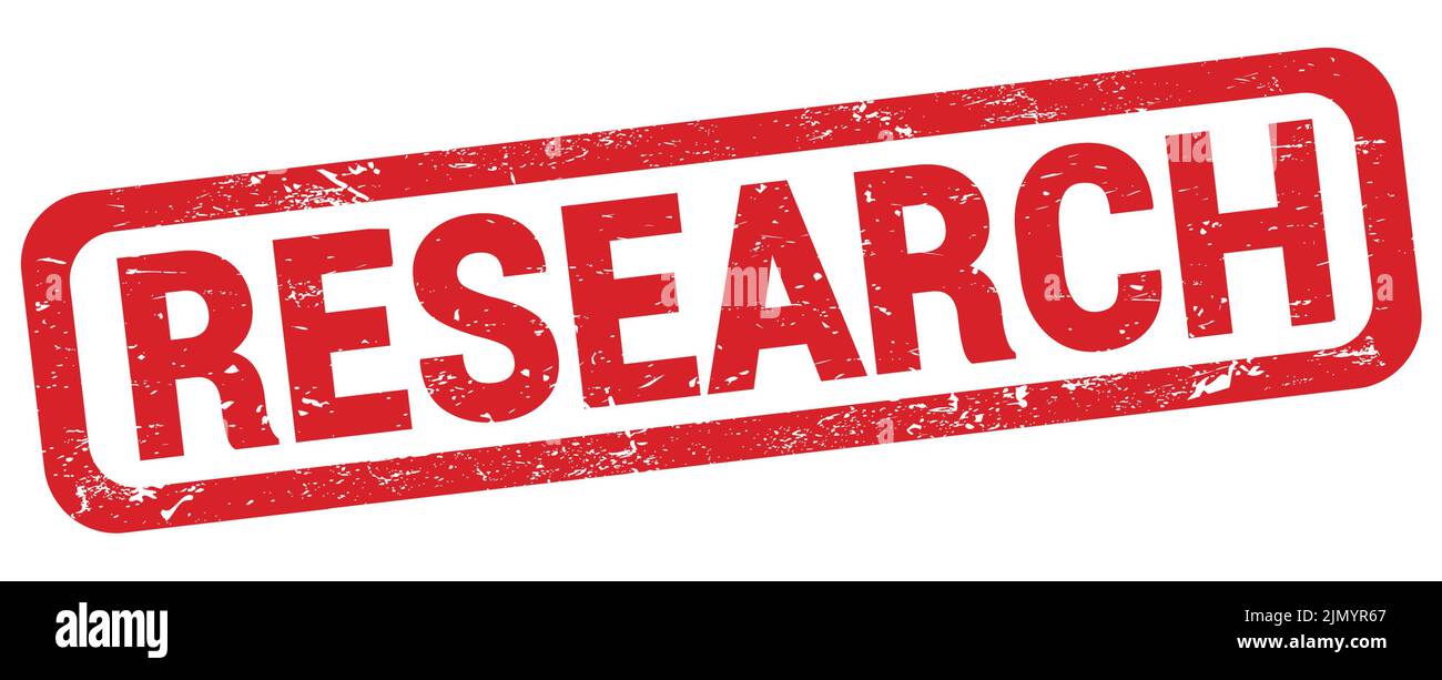 RESEARCH text written on red rectangle stamp sign Stock Photo - Alamy