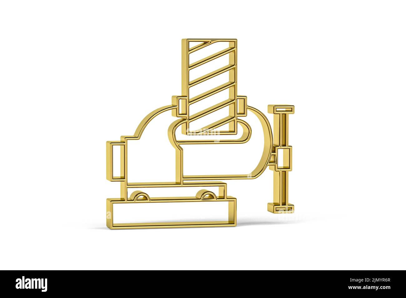 Golden 3d vice icon isolated on white background - 3D render Stock ...