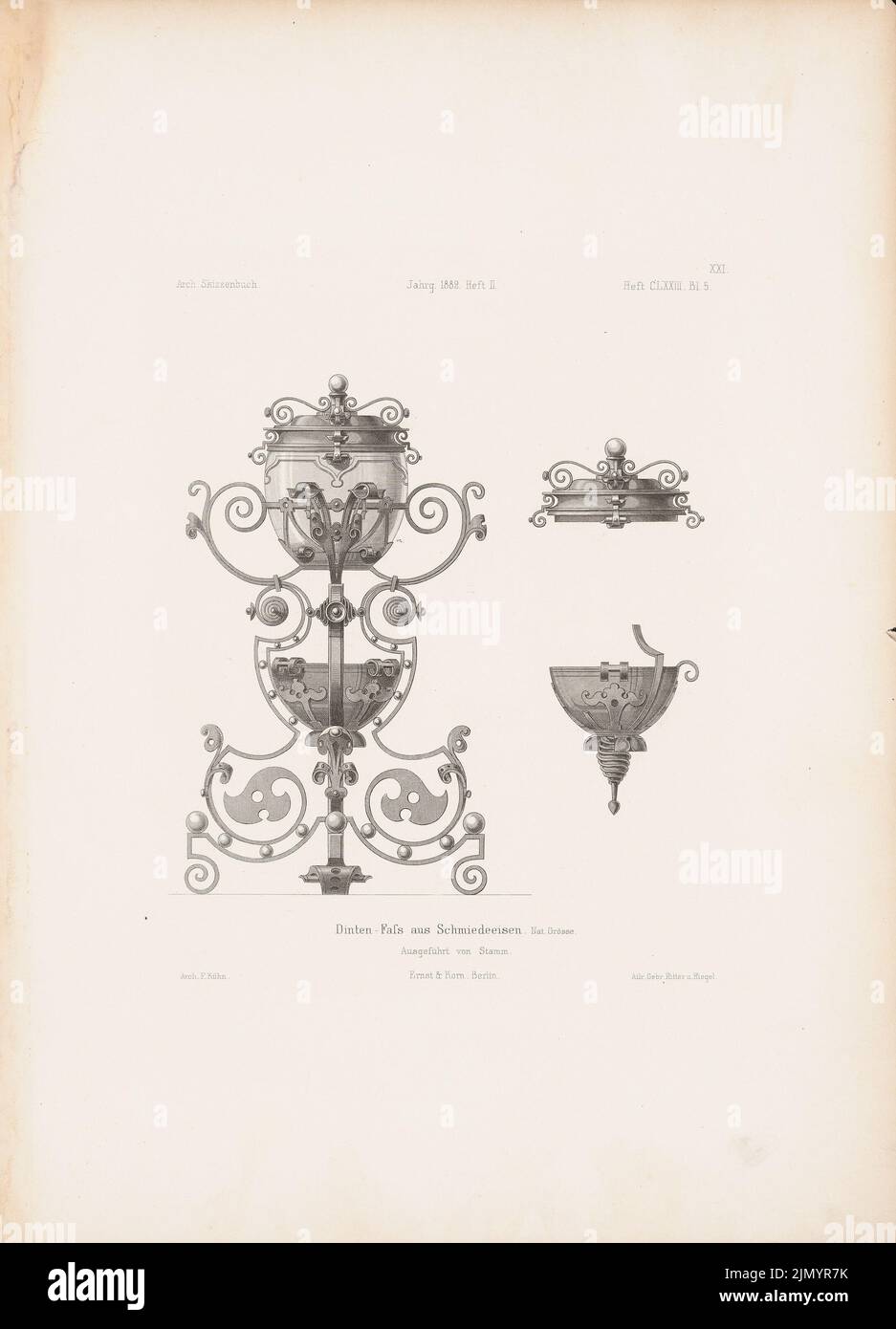 Kühn F., ink barrel made of wrought iron. (From: Architectural ...