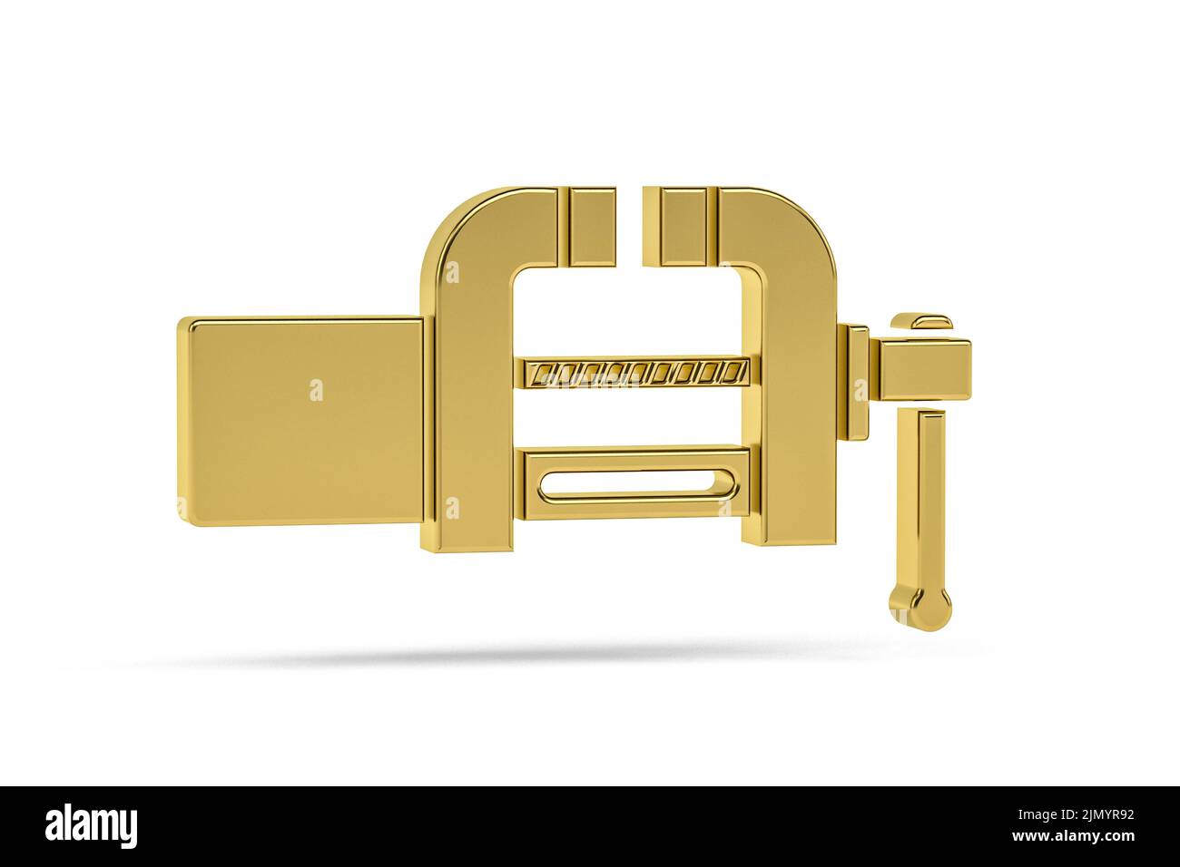 Golden 3d vice icon isolated on white background - 3D render Stock ...