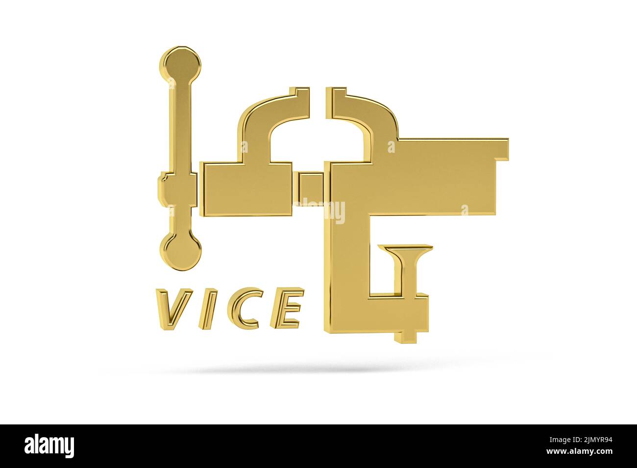 Golden 3d vice icon isolated on white background - 3D render Stock ...
