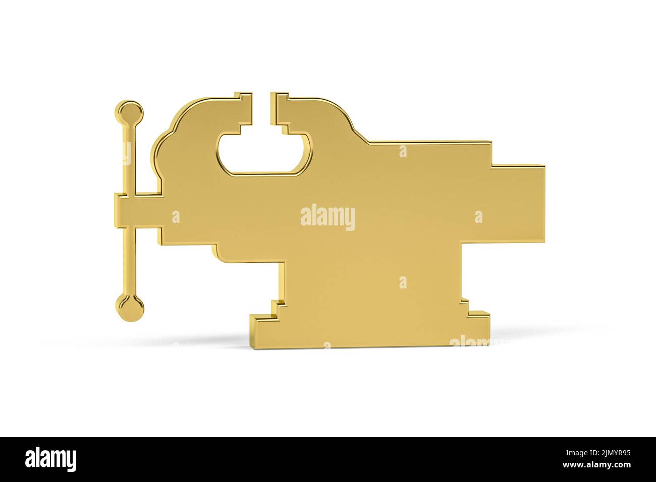 Golden 3d vice icon isolated on white background - 3D render Stock ...