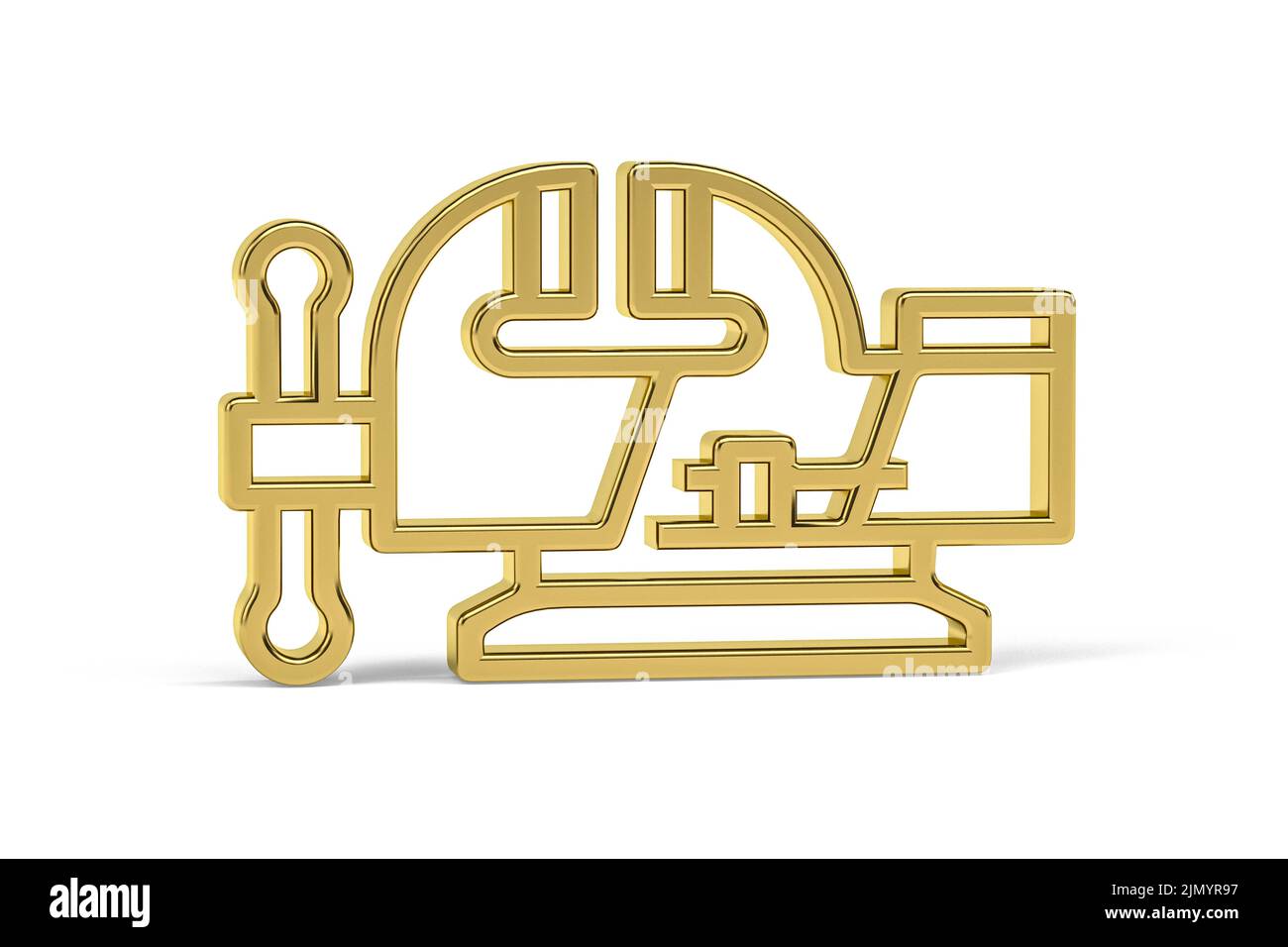 Golden 3d vice icon isolated on white background - 3D render Stock ...