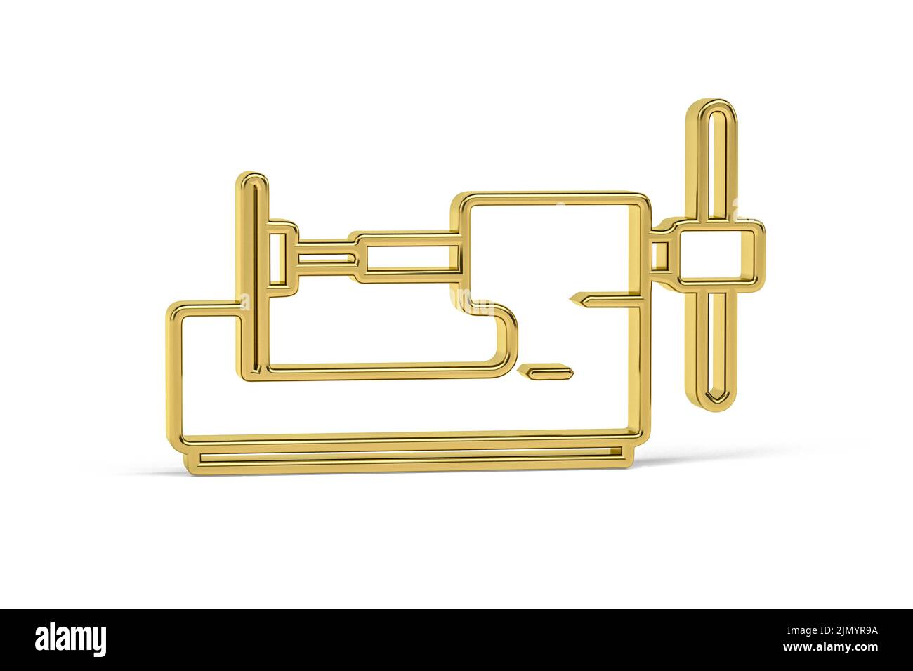Golden 3d vice icon isolated on white background - 3D render Stock ...
