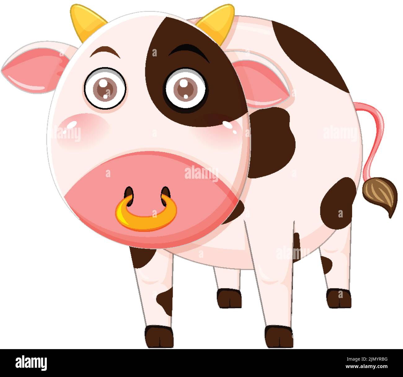 Cute cow cartoon character illustration Stock Vector Image & Art - Alamy
